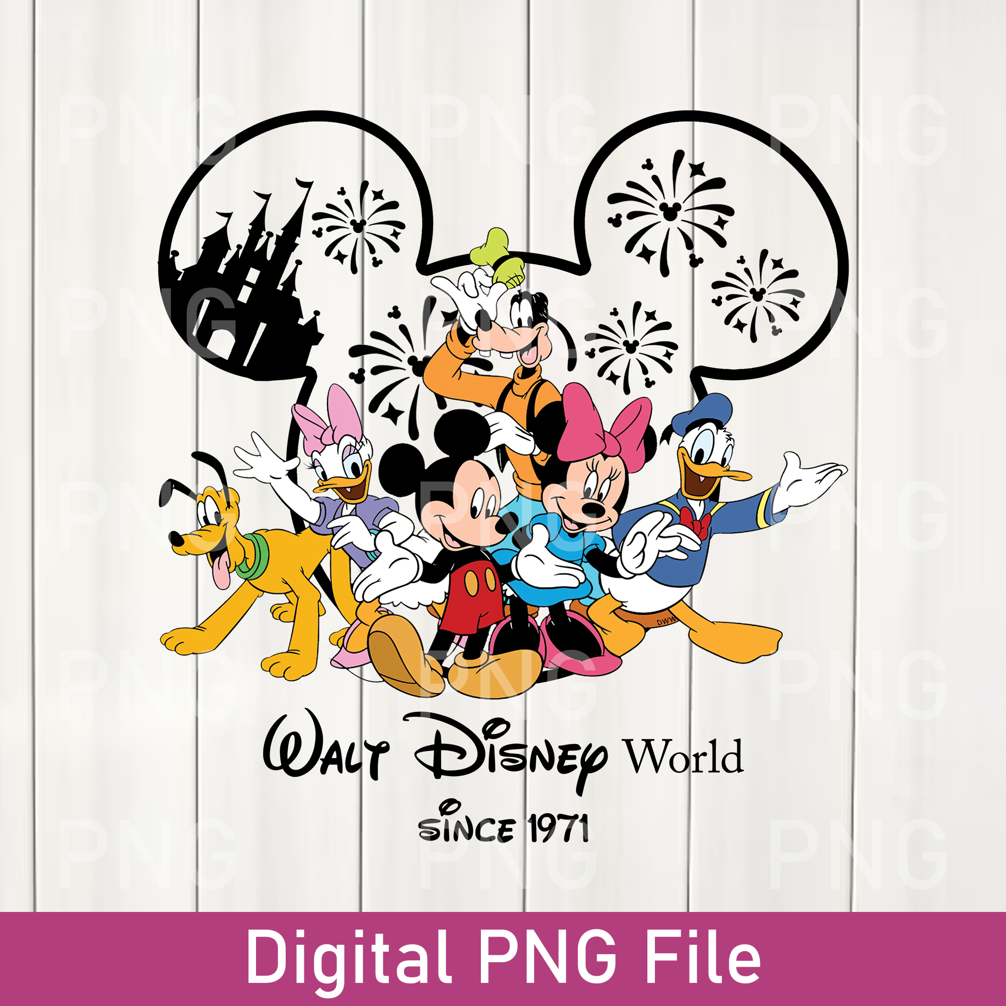 Vintage Walt Disney World Est 1971 PNG, Mickey and Friend PN | Inspire ...