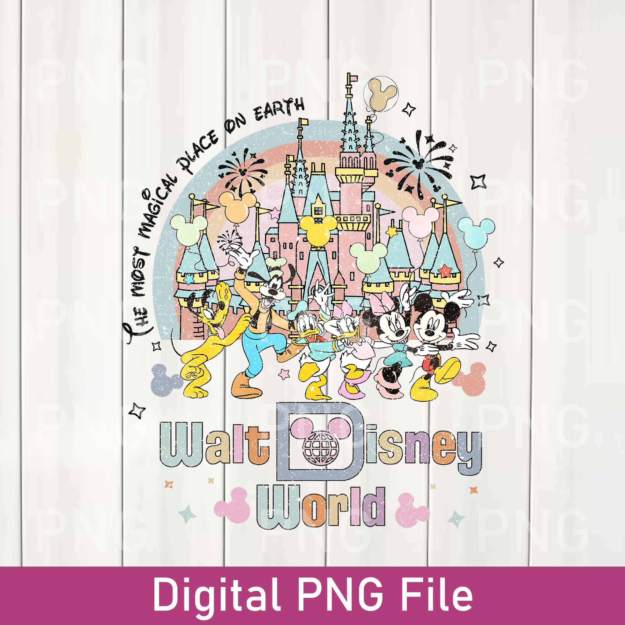 Vintage Walt Disney World PNG, Disney World Retro PNG, Walt | Inspire ...