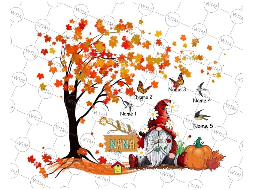 Personalized Name Fall Gnome PNG, Nana's Little Pumpkins Png - Inspire ...