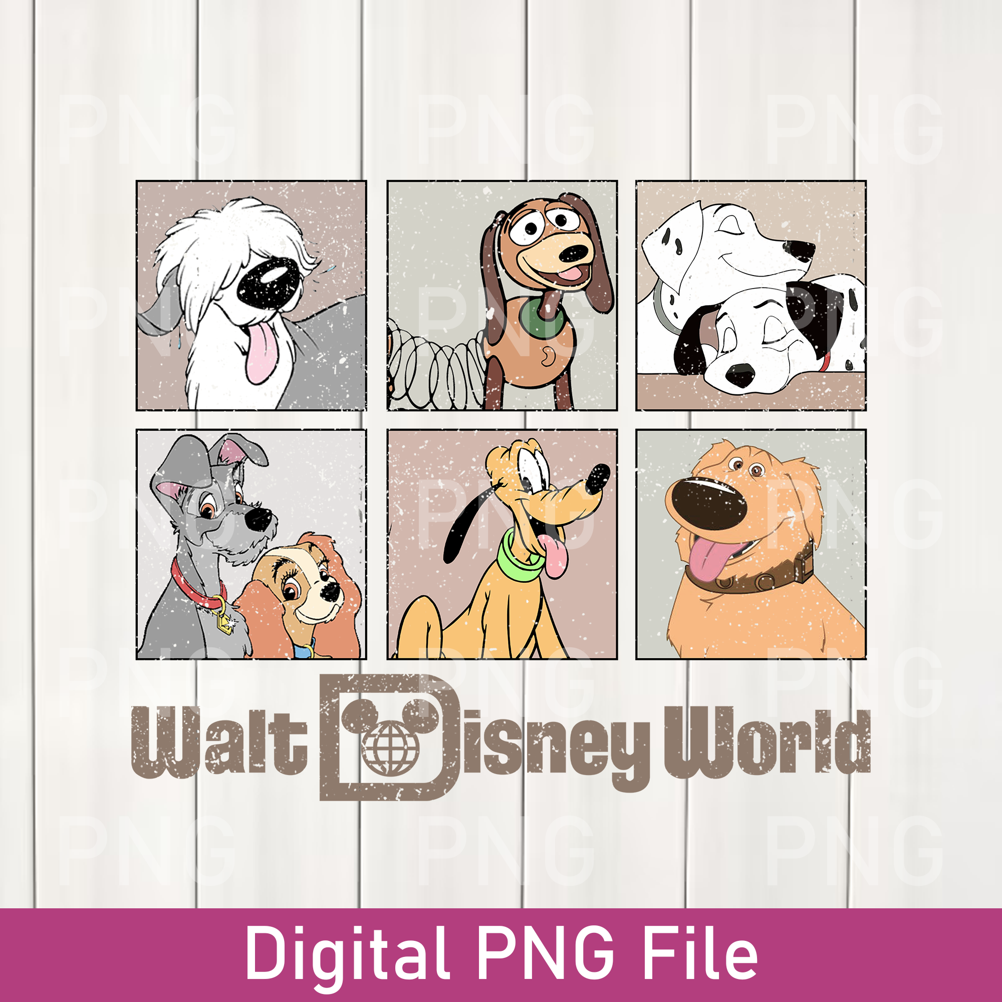 Retro Disney Dogs PNG, Disney Pets Movie Dogs Group PNG, Dis | Inspire ...
