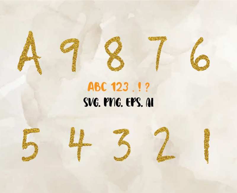 Gold Glitter Font Svg Png Pdf, Modern Font, Fonts For Cricut - Inspire ...