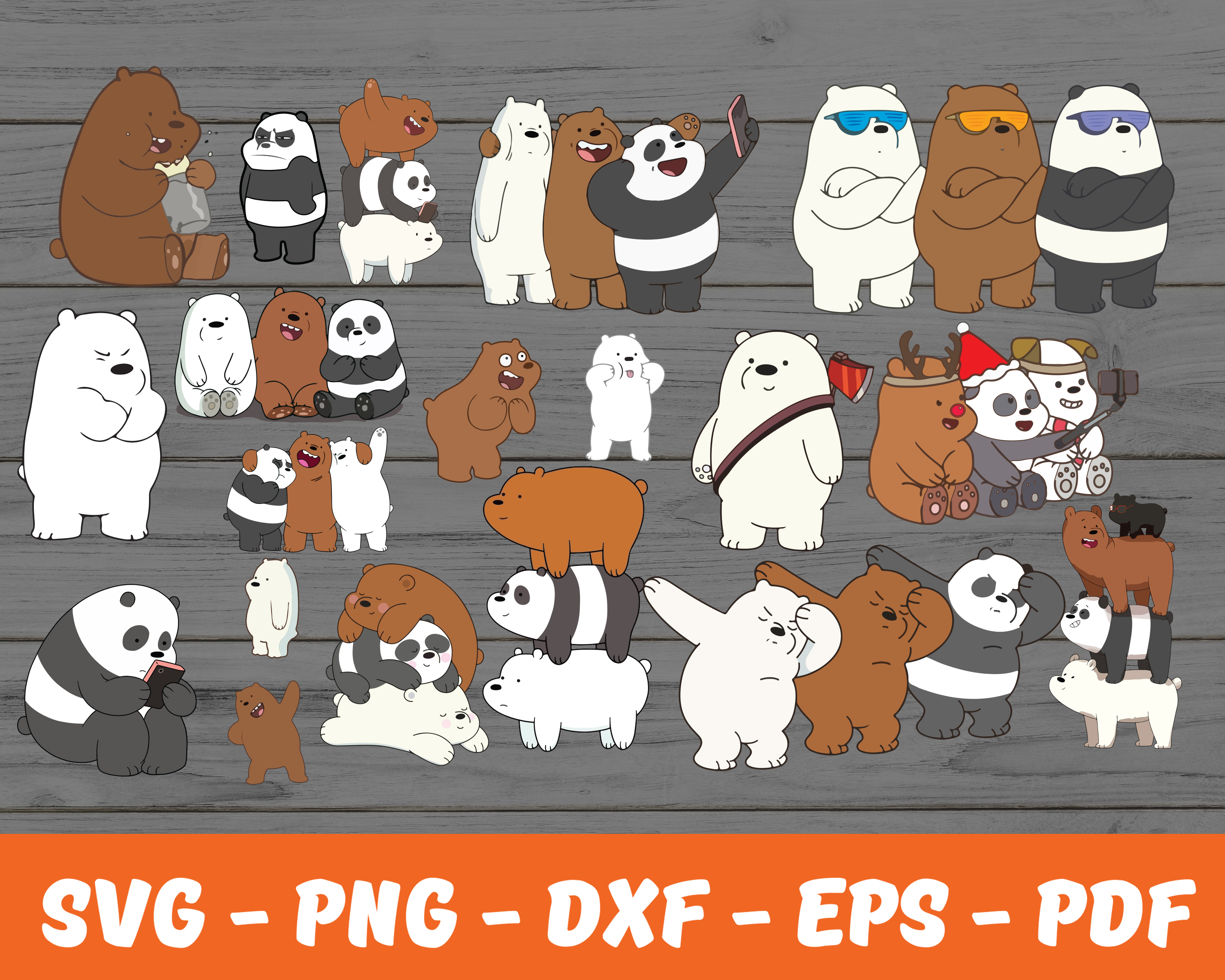 We Bare Bears Svg,Cartoon Svg, Bundle Cartoon Svg 110 - Inspire Uplift