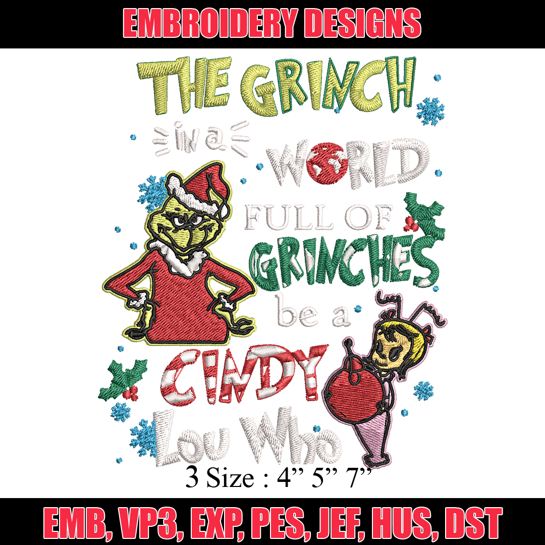 The grinch logo Embroidery design, Grinch christmas Embroide - Inspire ...