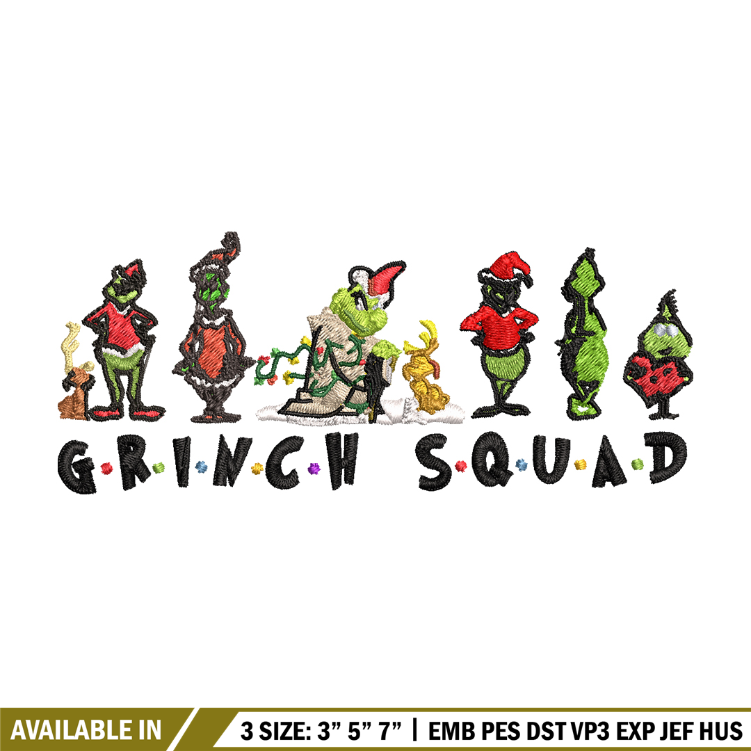 Grinch squad christmas Embroidery design, Grinch Christmas E | Inspire ...