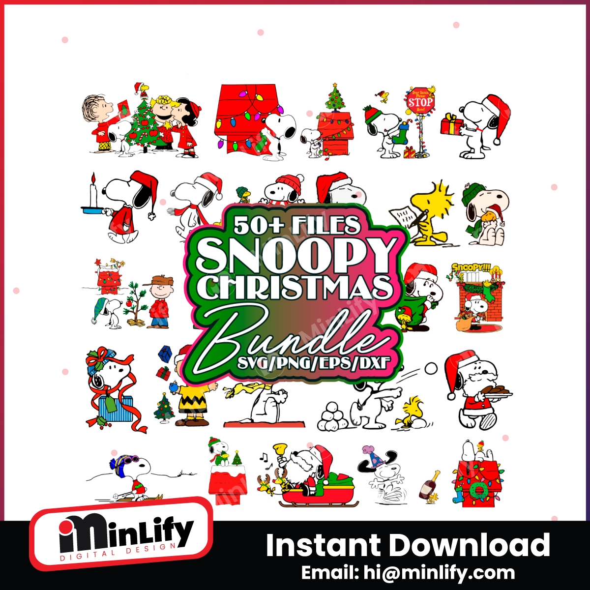 Vintage Snoopy Christmas SVG Peanuts Cartoon SVG Bundle | Inspire Uplift