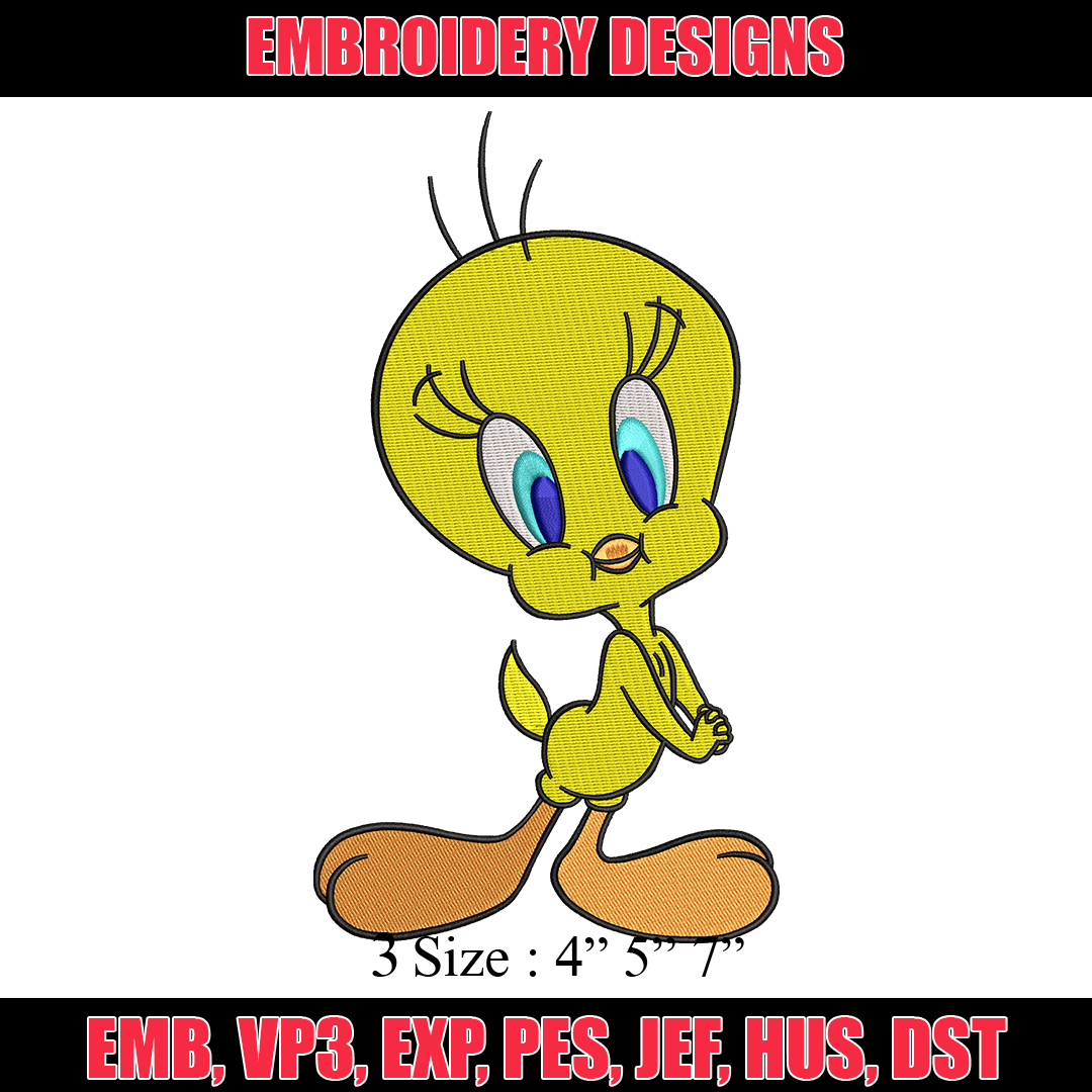 Tweety cartoon embroidery design, Tweety cartoon embroidery, | Inspire ...