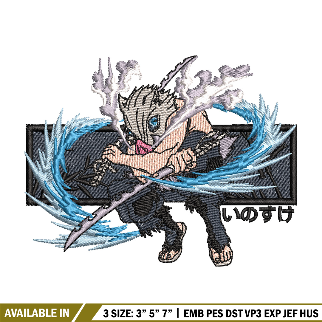 Inosuke frame embroidery design, Inosuke embroidery, Anime d - Inspire ...