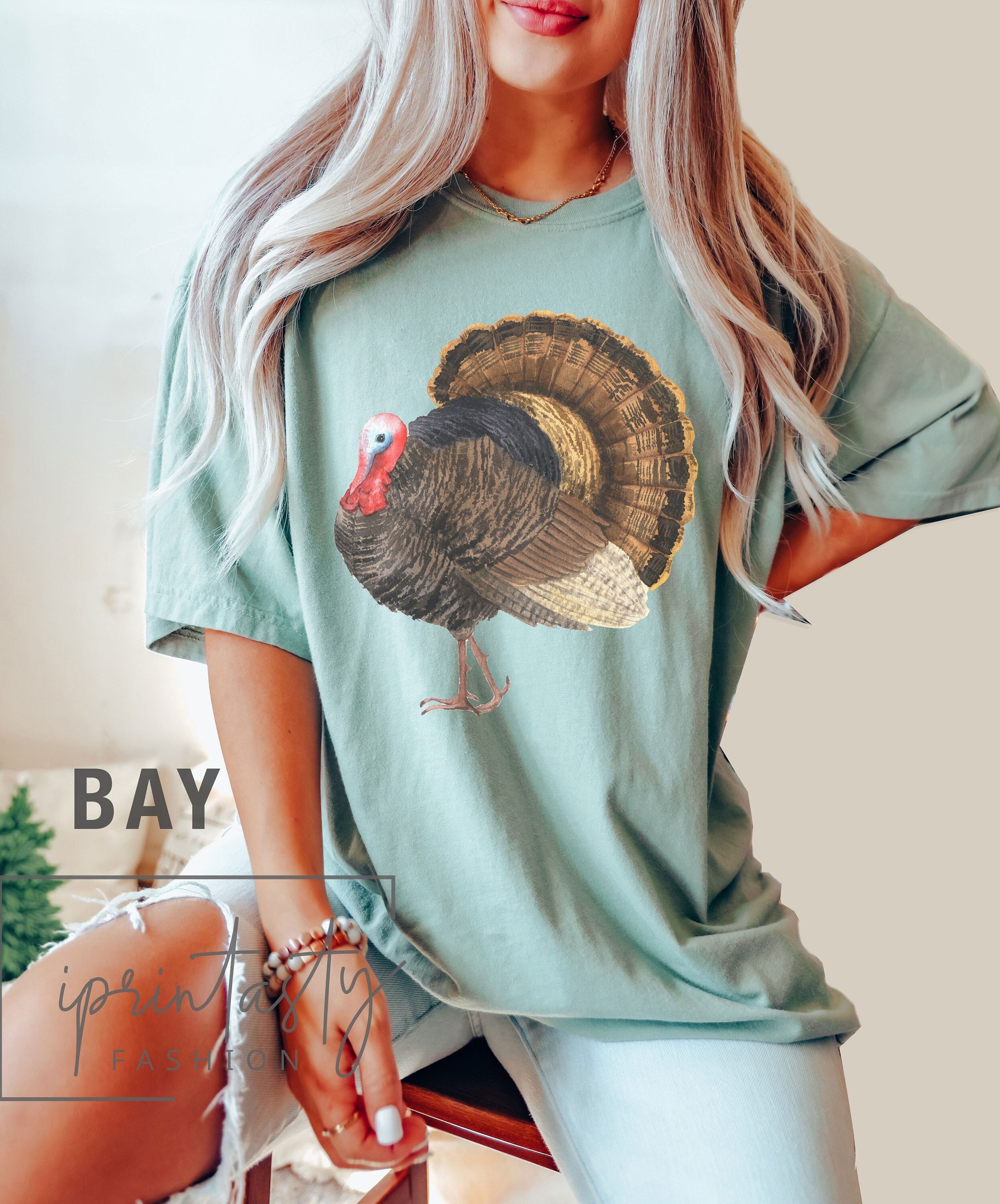 Watercolor Thanksgiving Turkey Shirt Png, Cute Turkey T-Shir - Inspire ...