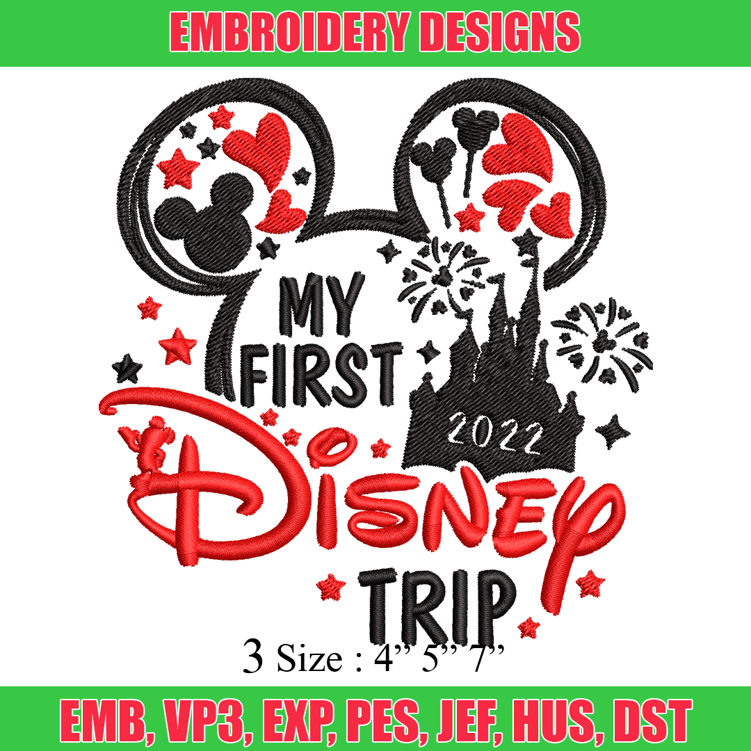 My First Disney Trip Embroidery design, Disney Embroidery, D | Inspire ...