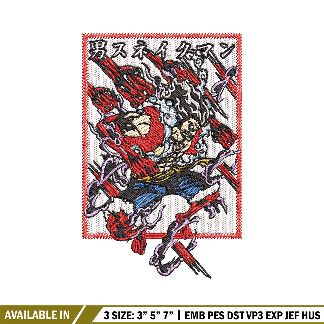 Luffy embroidery design, One piece embroidery, Anime design, - Inspire ...