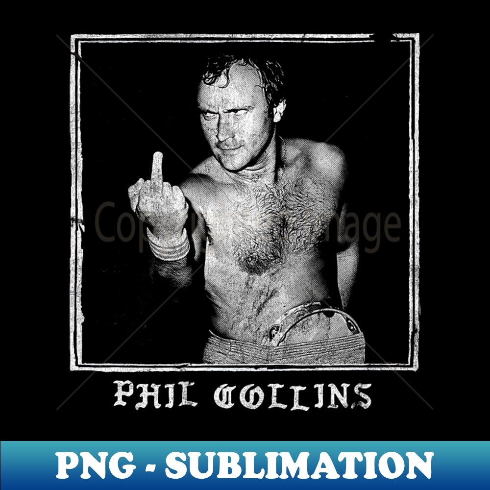 Phil Collins Punksthetic Fan Art Design - High-Quality PNG | Inspire Uplift