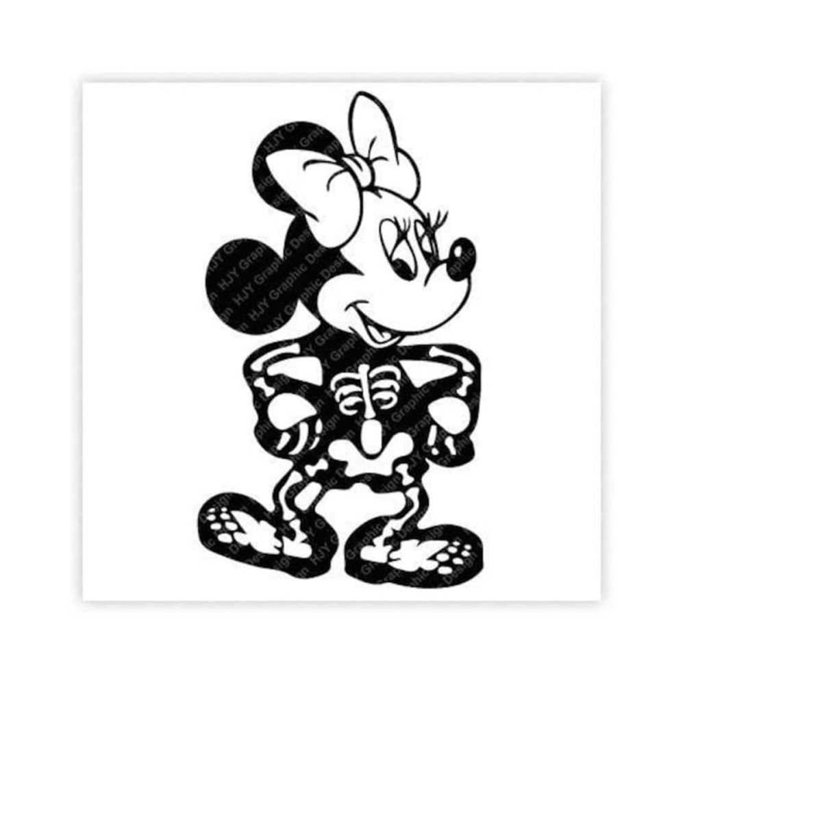 Halloween, Minnie, Bow, Skeleton, Skull, Mouse, Ears, Digita | Inspire ...