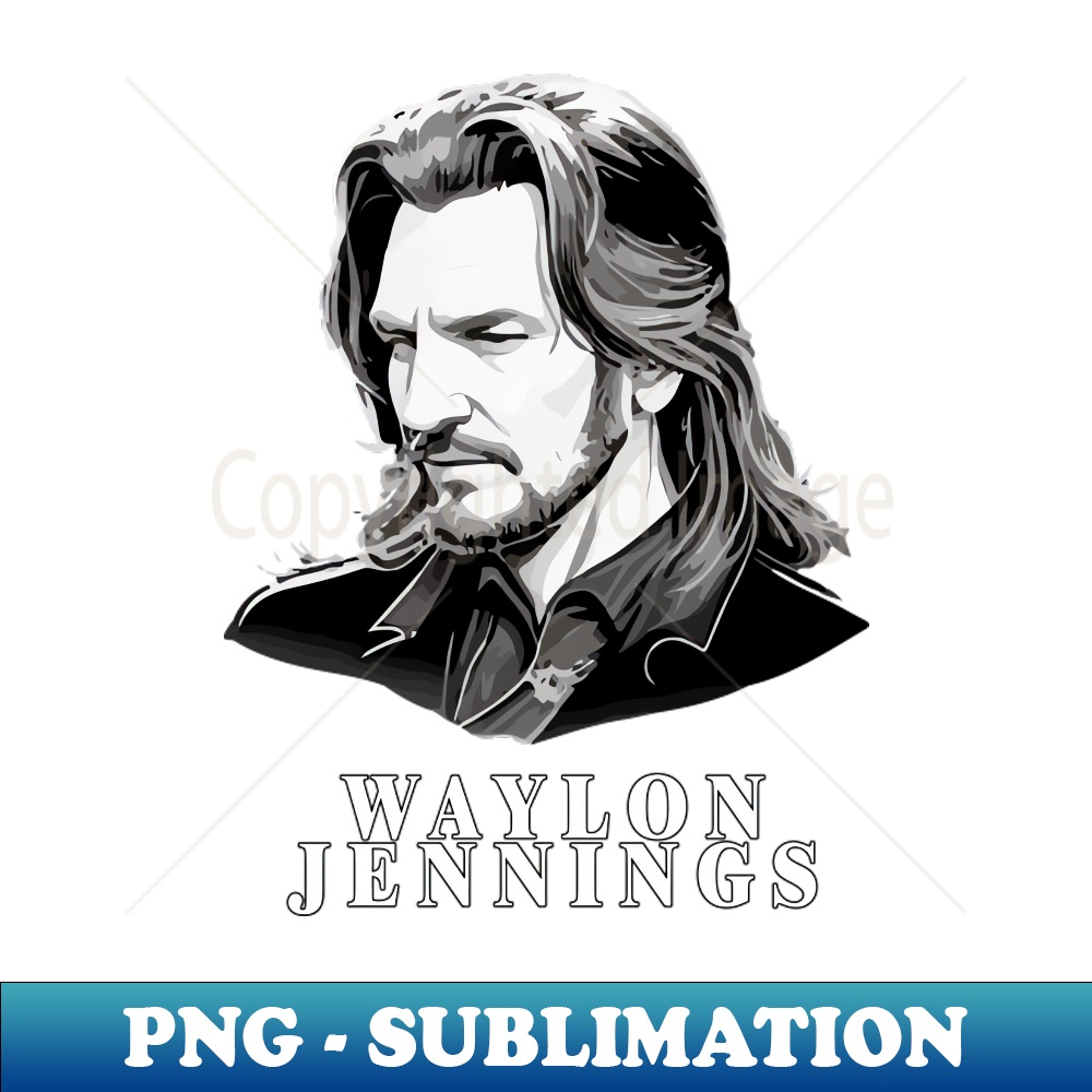 Waylon Jennings - High-Resolution PNG Sublimation File - Enh | Inspire ...
