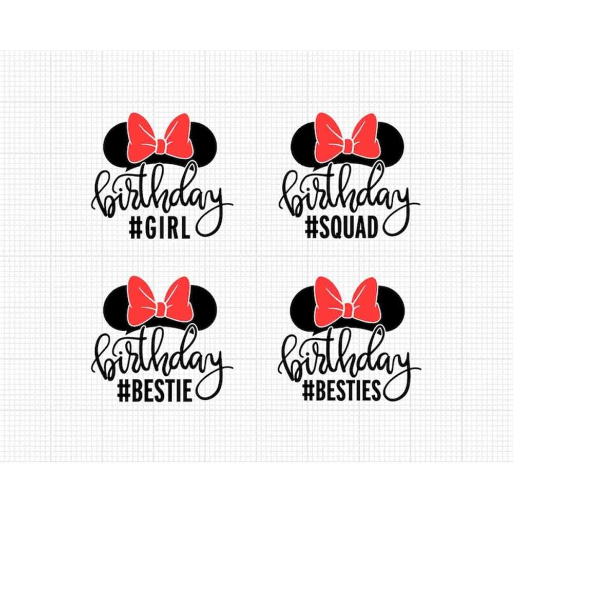 Birthday, Minnie Mouse Bow, Girl Squad Bestie Besties, Svg a - Inspire ...