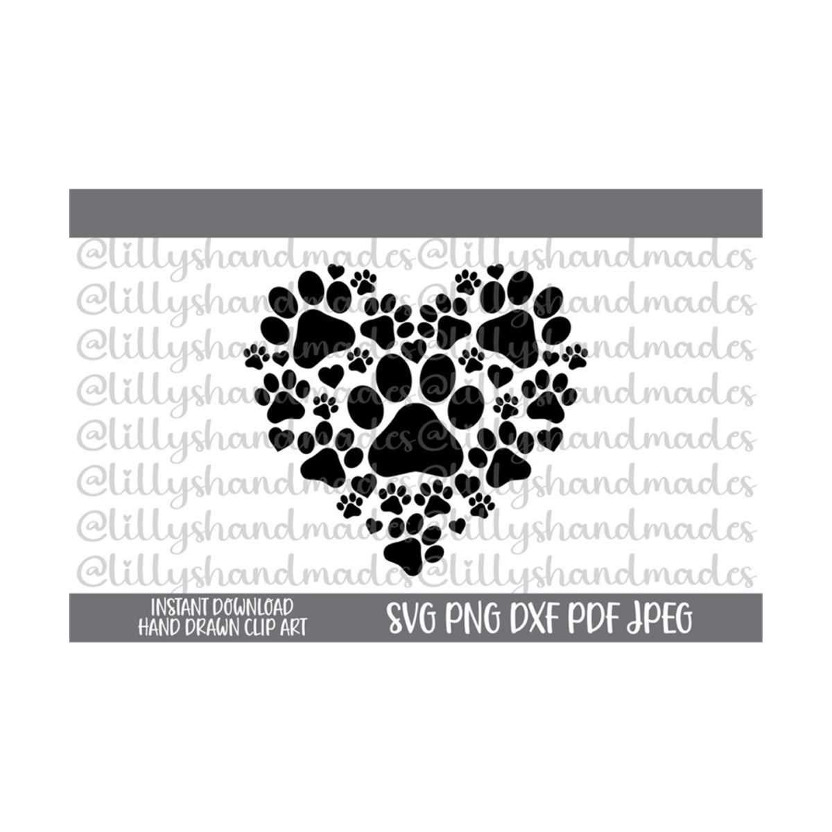 paw heart svg - Inspire Uplift