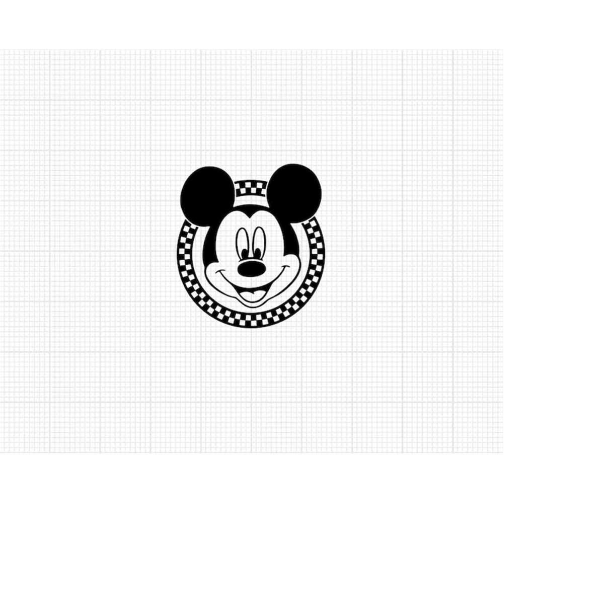 Checkered Mickey Mouse, Movie, Retro, Ears Head, Svg Png Dxf - Inspire ...