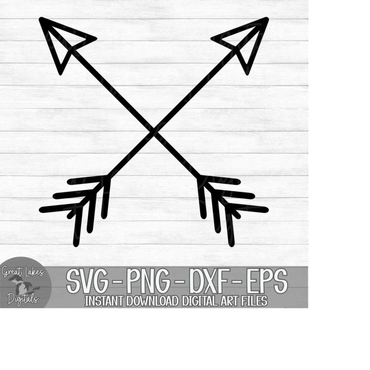 Crossed Arrows - Instant Digital Download - svg, png, dxf, a - Inspire ...
