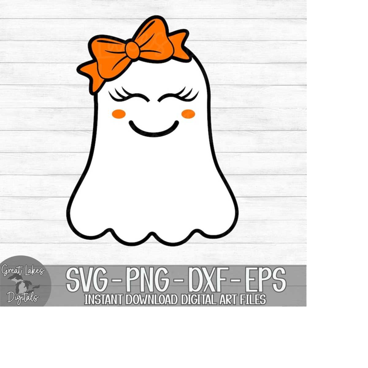 Ghost with Bow - Halloween, Girl - Instant Digital Download - Inspire ...