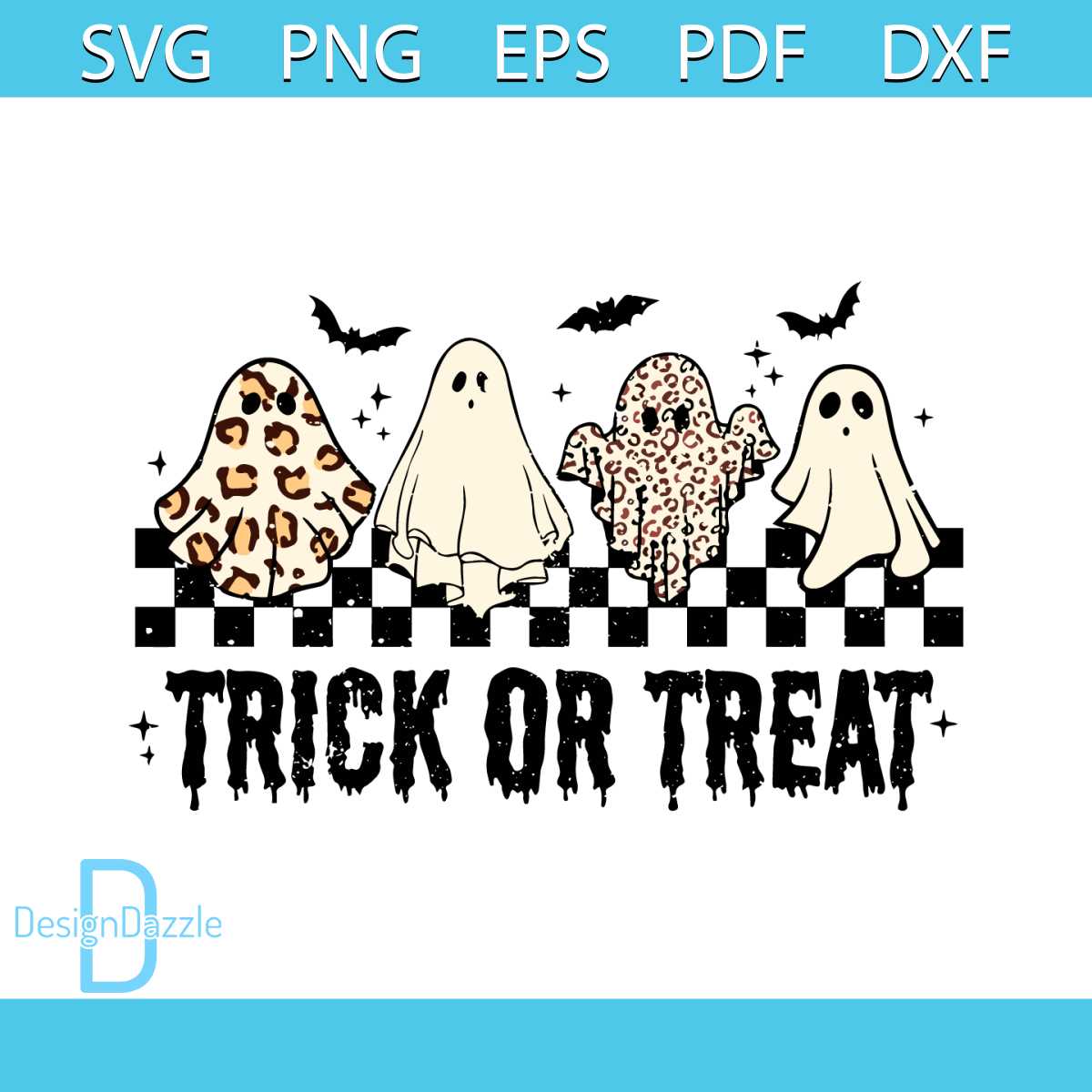 Leopard Ghost Trick or Treat Halloween SVG File For Cricut | Inspire Uplift