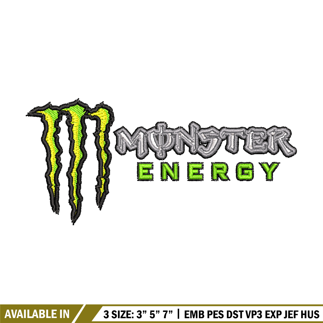Monster Energy logo embroidery design, Monster Energy embroi - Inspire ...