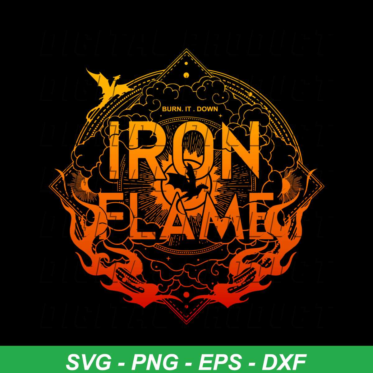 Iron Flame Fourth Wing Rebecca Yarros SVG Graphic File - Inspire Uplift