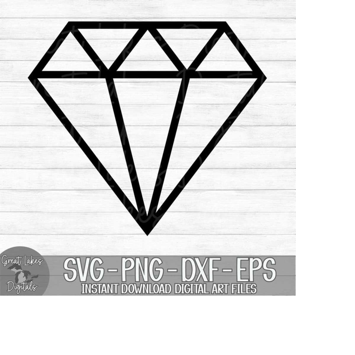 Diamond - Instant Digital Download - svg, png, dxf, and eps - Inspire ...