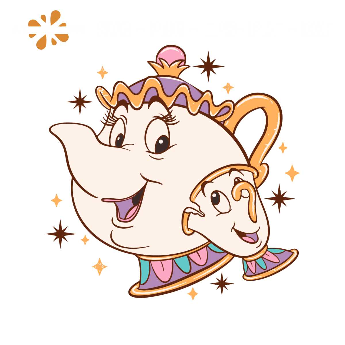 Chip and Mrs Potts Disney Princess SVG Cutting Digital File | Inspire ...