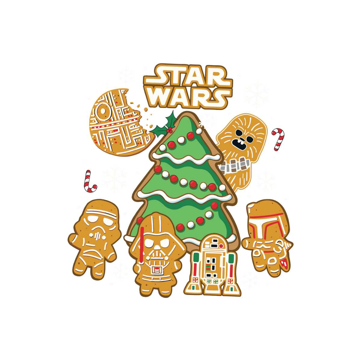 Star Wars Characters Xmas Cookies SVG Cutting Digital File | Inspire Uplift