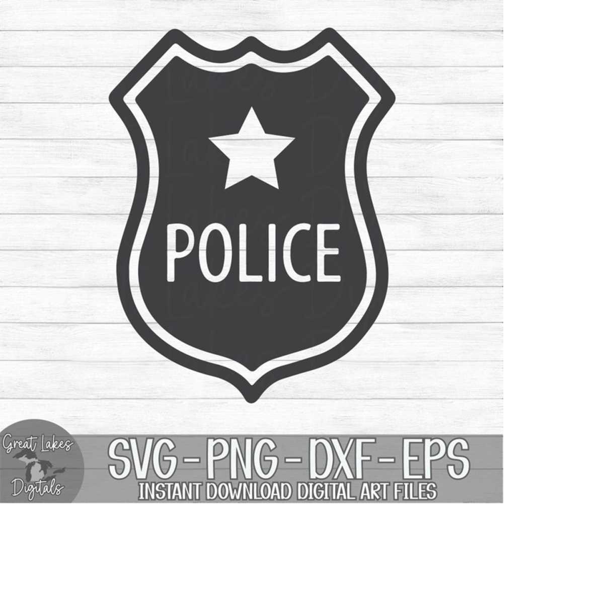 Police Badge - Instant Digital Download - svg, png, dxf, and - Inspire ...