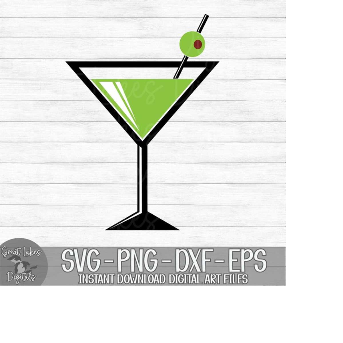 Martini - Instant Digital Download - svg, png, dxf, and eps - Inspire ...
