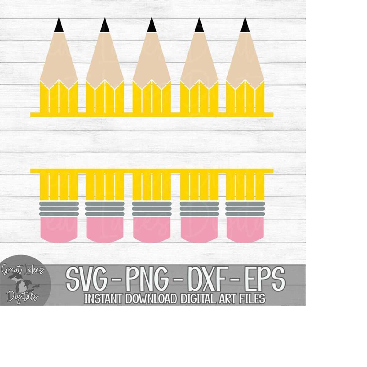 Pencil Monogram - Back To School, Pencil Cut File - Instant | Inspire ...