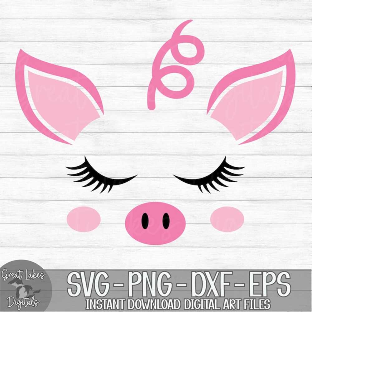 Pig Face - Instant Digital Download - svg, png, dxf, and eps - Inspire ...