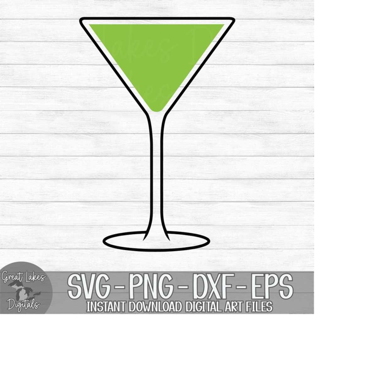 Martini Glass - Instant Digital Download - svg, png, dxf, an | Inspire ...