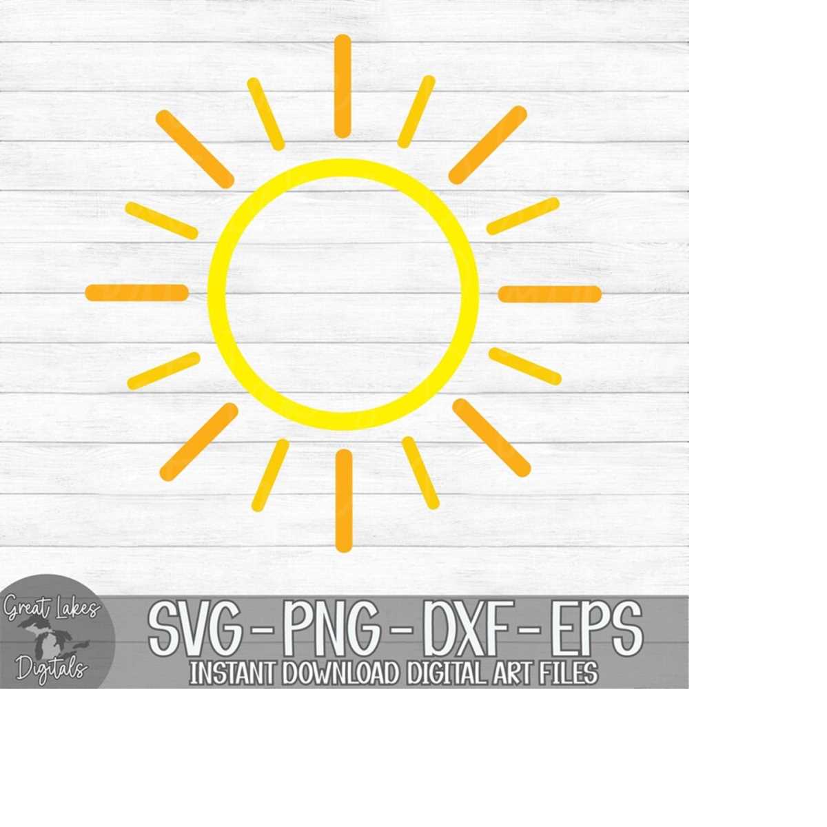 Sun - Instant Digital Download - svg, png, dxf, and eps file - Inspire ...
