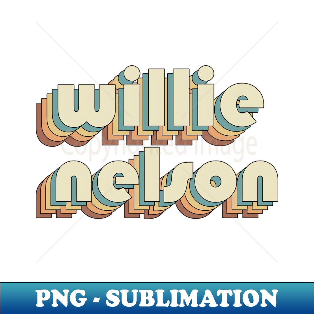 Willie Nelson Retro Rainbow Typography Style 70s - Signatu | Inspire Uplift