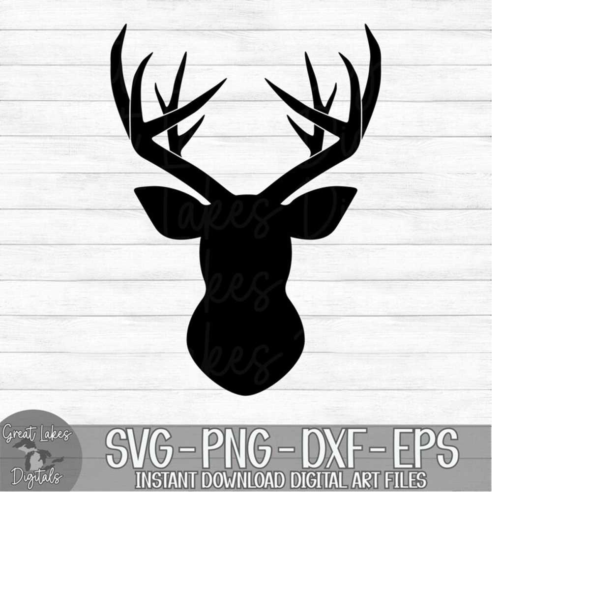 Deer Head, Buck - Instant Digital Download - svg, png, dxf, - Inspire ...