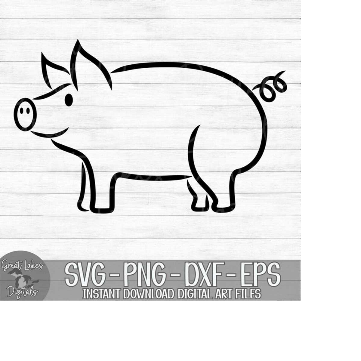 Pig - Instant Digital Download - svg, png, dxf, and eps file - Inspire ...