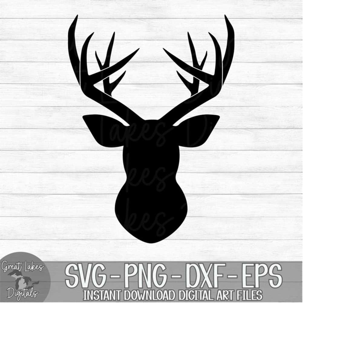 Deer Head, Buck - Instant Digital Download - svg, png, dxf, - Inspire ...