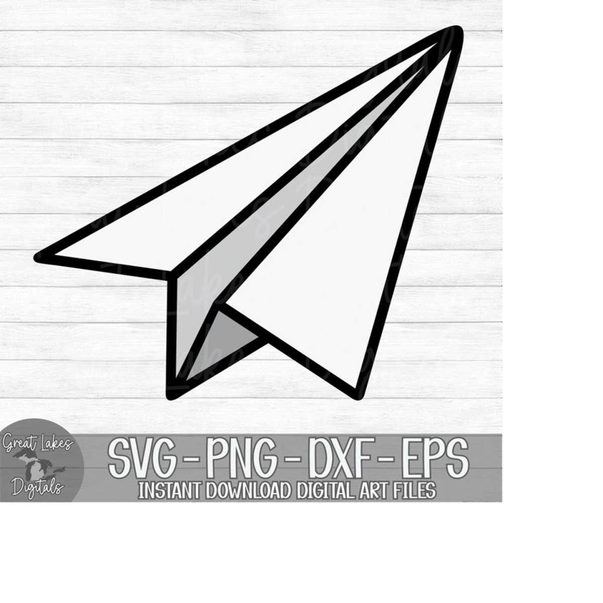 Paper Airplane - Instant Digital Download - svg, png, dxf, - Inspire Uplift