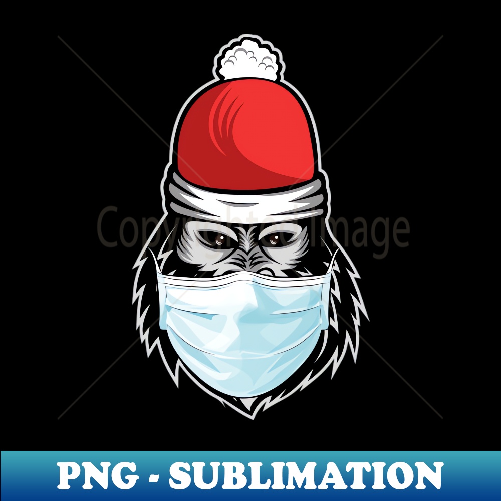 Gorilla Face Wear in Christmas Cap and Face Mask - Instant S | Inspire ...