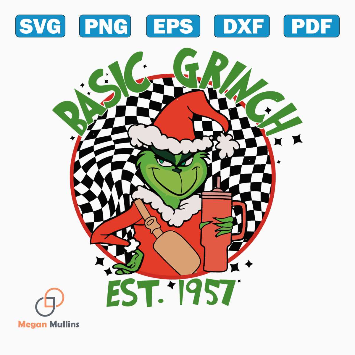 Christmas Movie Characters Retro Basic Grinch SVG Download | Inspire Uplift