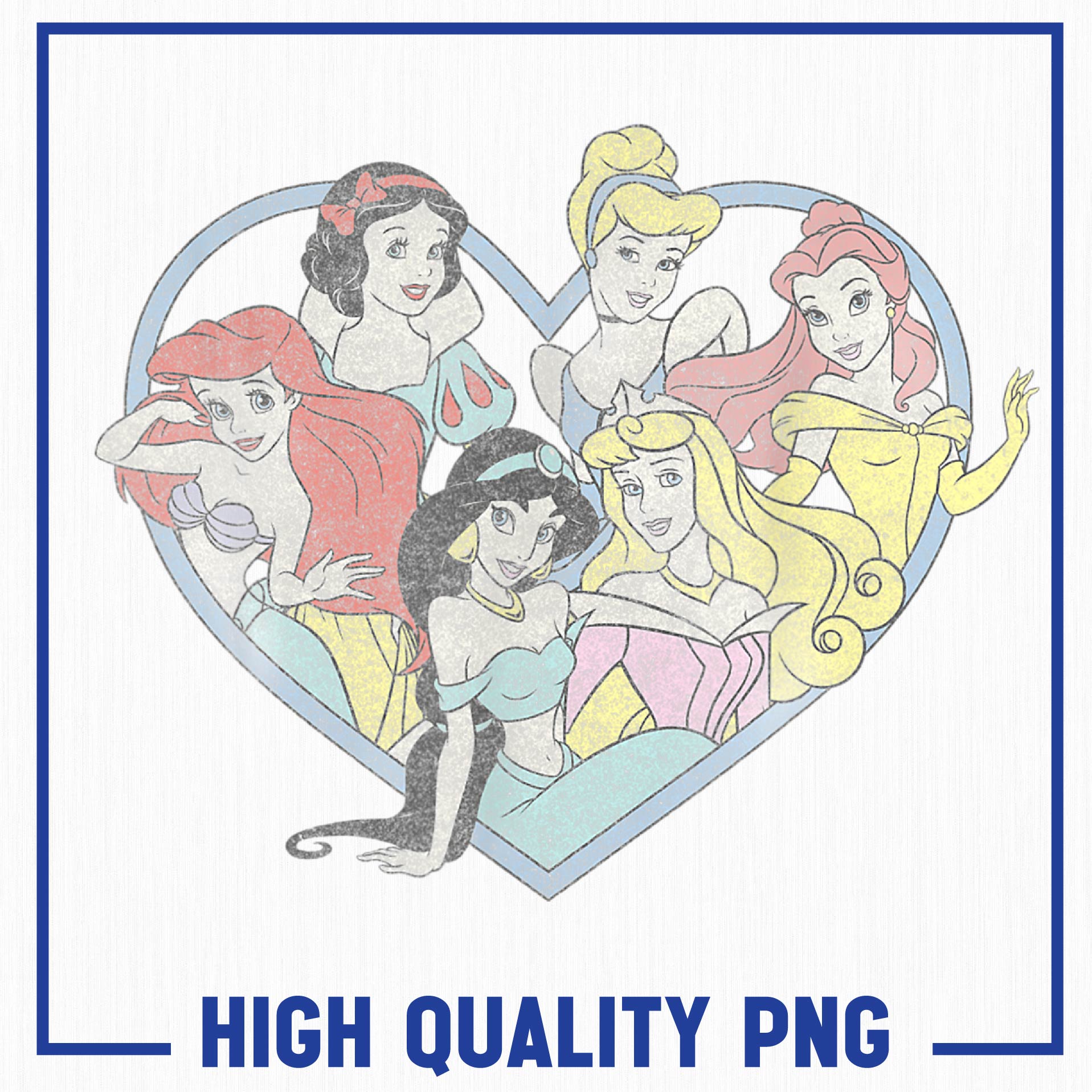 Princess Valentine's Day Vintage Heart Png, Disney Princess - Inspire ...