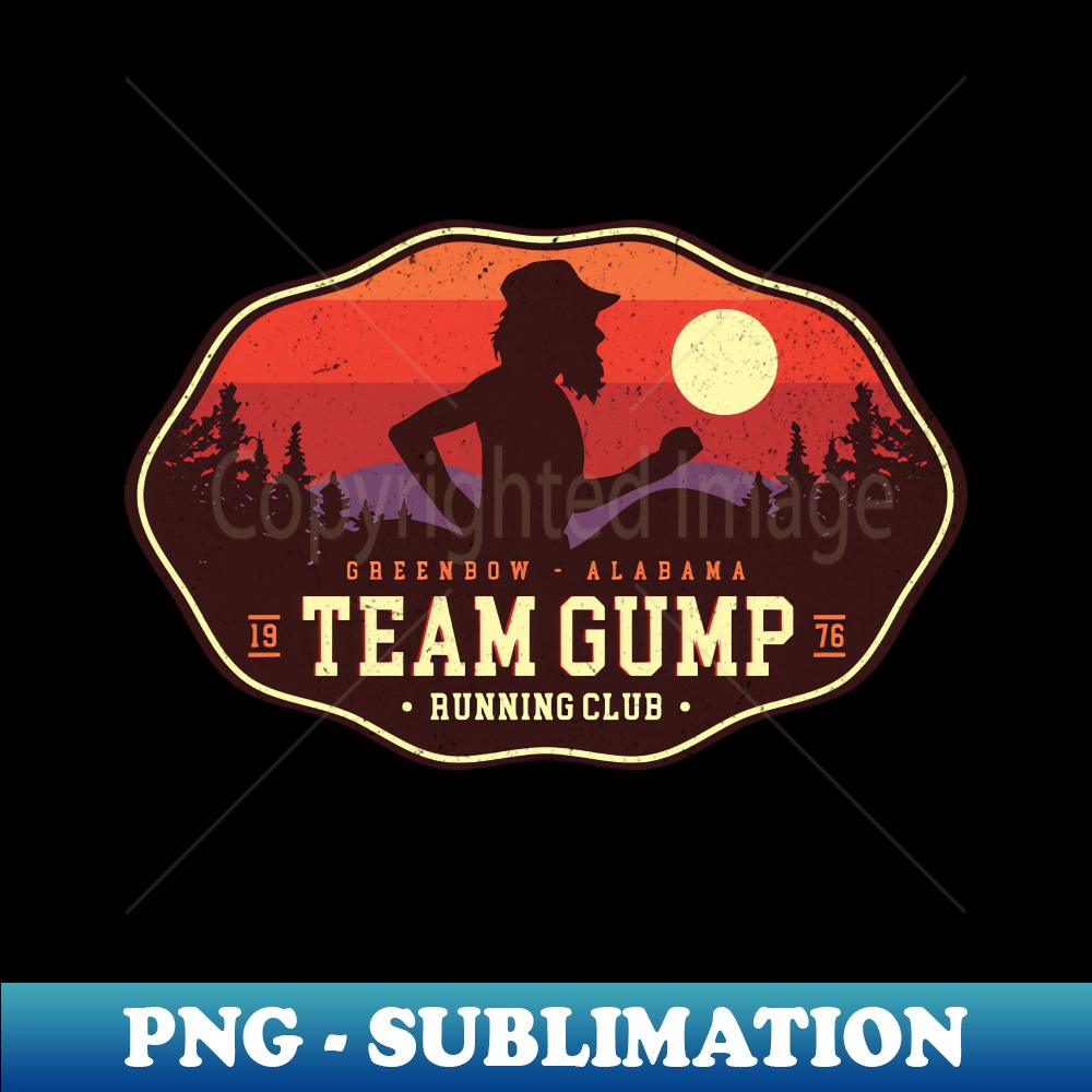 Team Gump Running Club - Vintage Sublimation PNG Download - - Inspire ...