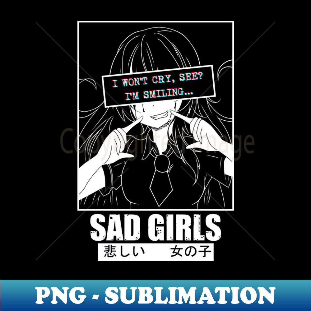 Sad Anime Girl Fake Smile I Wont Cry Im Smiling - Aesthetic - Inspire ...