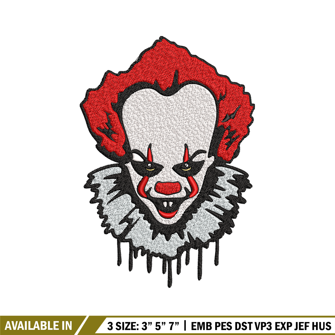 Pennywise Embroidery design, Pennywise Halloween Embroidery, | Inspire ...