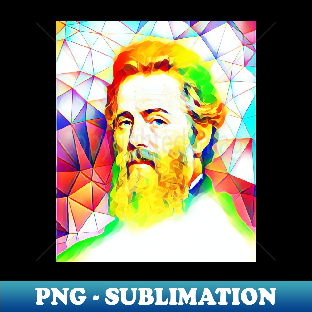 Herman Melville Colourful Portrait Herman Melville Artwork | Inspire Uplift