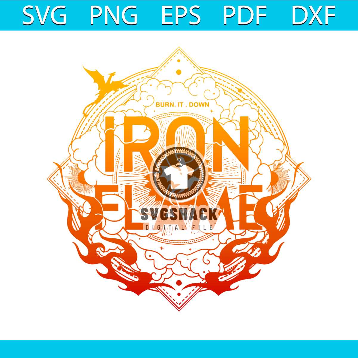 Iron Flame Fourth Wing Rebecca Yarros SVG Graphic File | Inspire Uplift