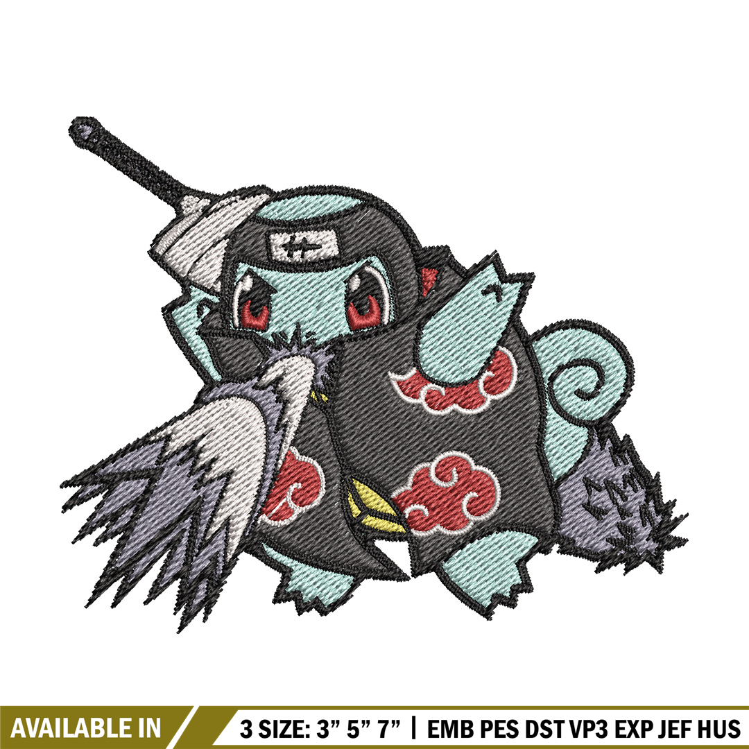 Squirtle kisame embroidery design, Pokemon embroidery, Anime - Inspire ...