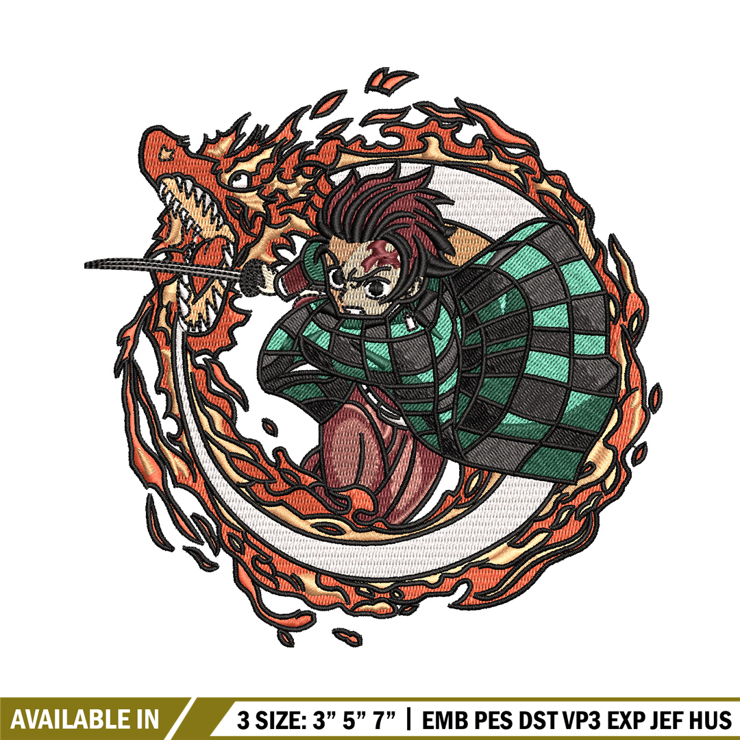 Tanjiro fire embroidery design, Tanjiro embroidery, Anime de | Inspire ...