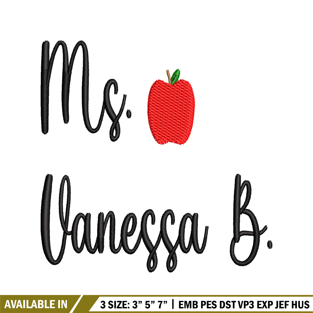 Vanessa B Logo embroidery design, Vanessa B logo embroidery, - Inspire ...